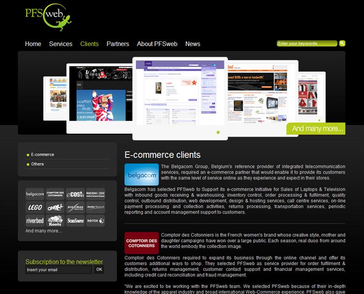 Le site européen de la société PFSweb est en ligne